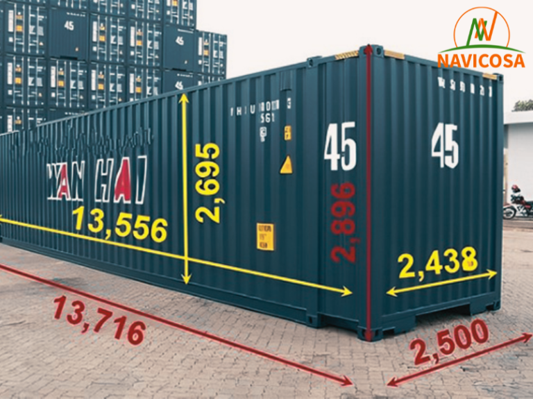 Kích thước container: 20 feet, 40ft, 10ft, 45ft, 50 feet